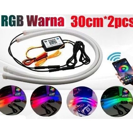 Jual KODE R3E2 Lampu LED DRL Alis Flexibel WRGB APP 3 cm Welcome RGB ...