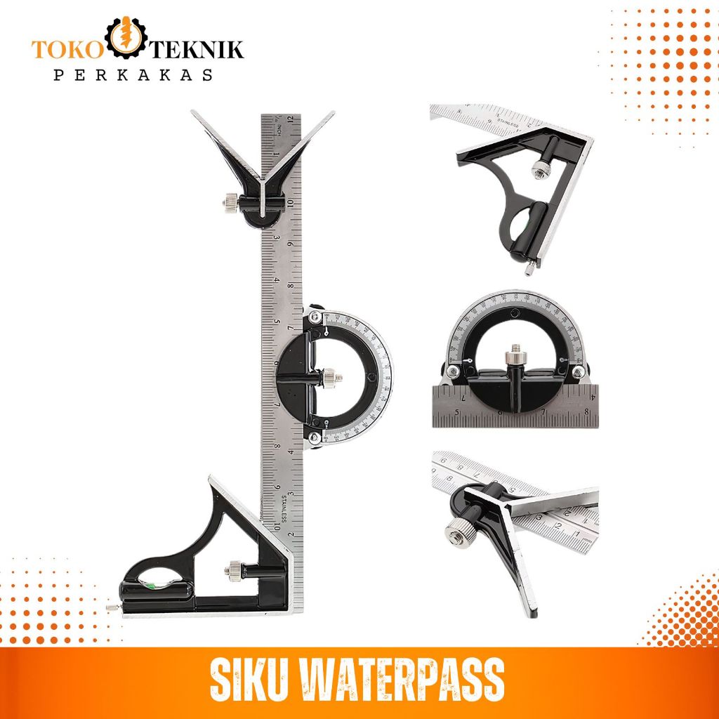 Jual Penggaris Sudut Presisi Waterpass 12 Inch Penggaris Siku L 30Cm ...