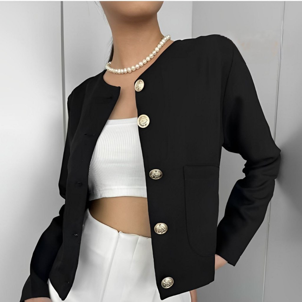 Jual TWINGKLE EIKO outer crop blazer lengan panjang wanita | Shopee ...