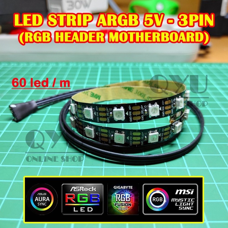 Jual KODE L82Y LED Strip Addressable RGB ARGB 5V 3PIN Casing PC Sync ...