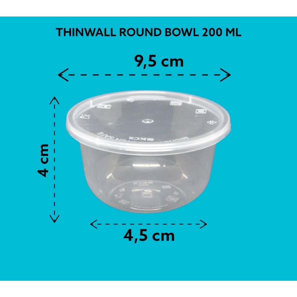 Jual Thinwall Bowl Mangkok Bulat Cup Plastik 200 ml isi 25 pcs merek ...