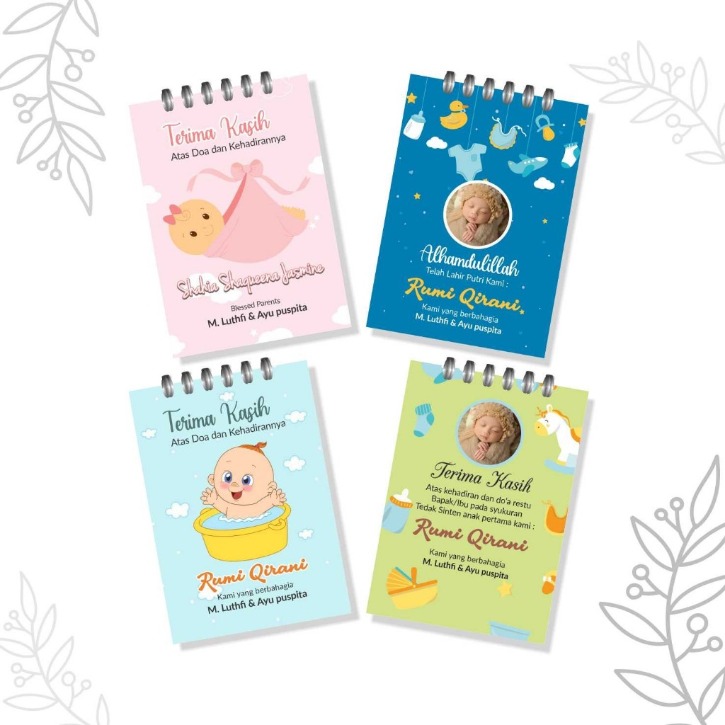 Jual Souvenir Notebook Notes Ulang Tahun Khitan Lahiran Custom Tulisan ...
