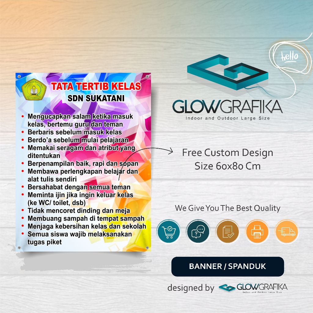 Jual Cetak Spanduk Banner Tata Tertib Kelas | Shopee Indonesia