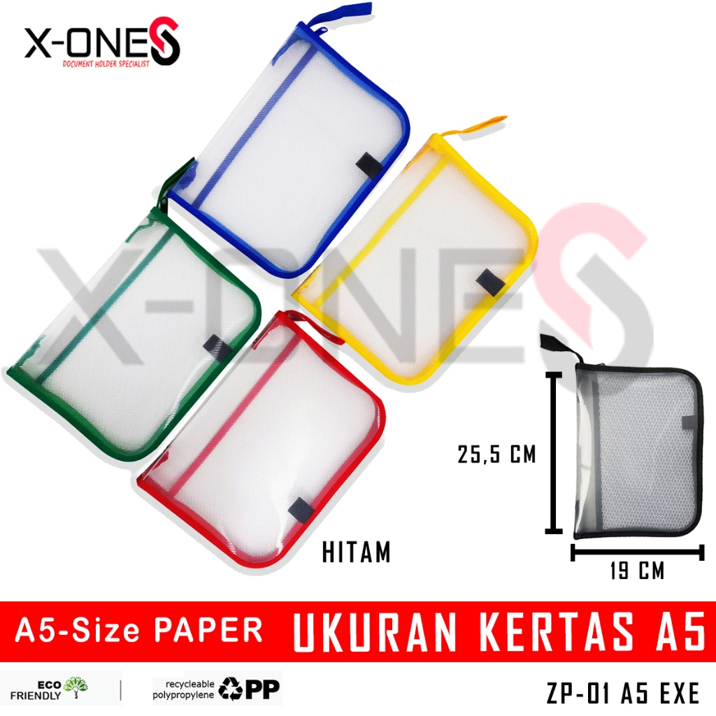 Jual X-ONE ZIPPER BAG KECIL UKURAN A5 (BUKU TULIS) MAP SELETING JALA A5 ...