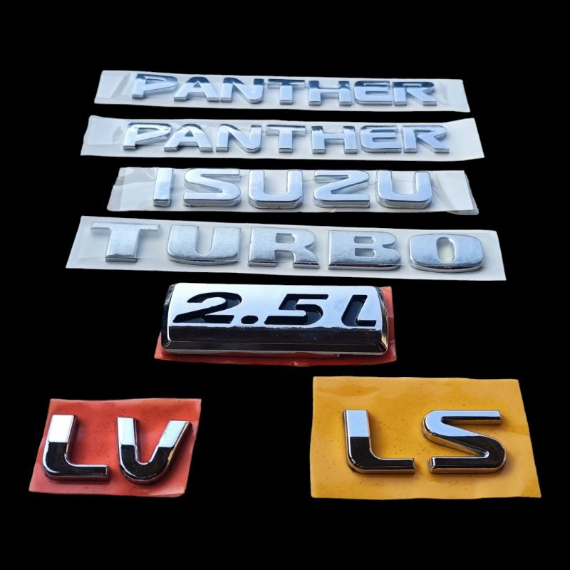 Jual Emblem logo mobil mobil tulisan Panther Isuzu Turbo LV LS 2.5L ...