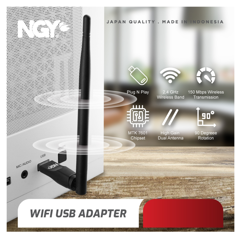 Jual NGY WiFi USB / Wi-Fi Antena Adaptor Dongle 150Mbps | NAGOYA ...
