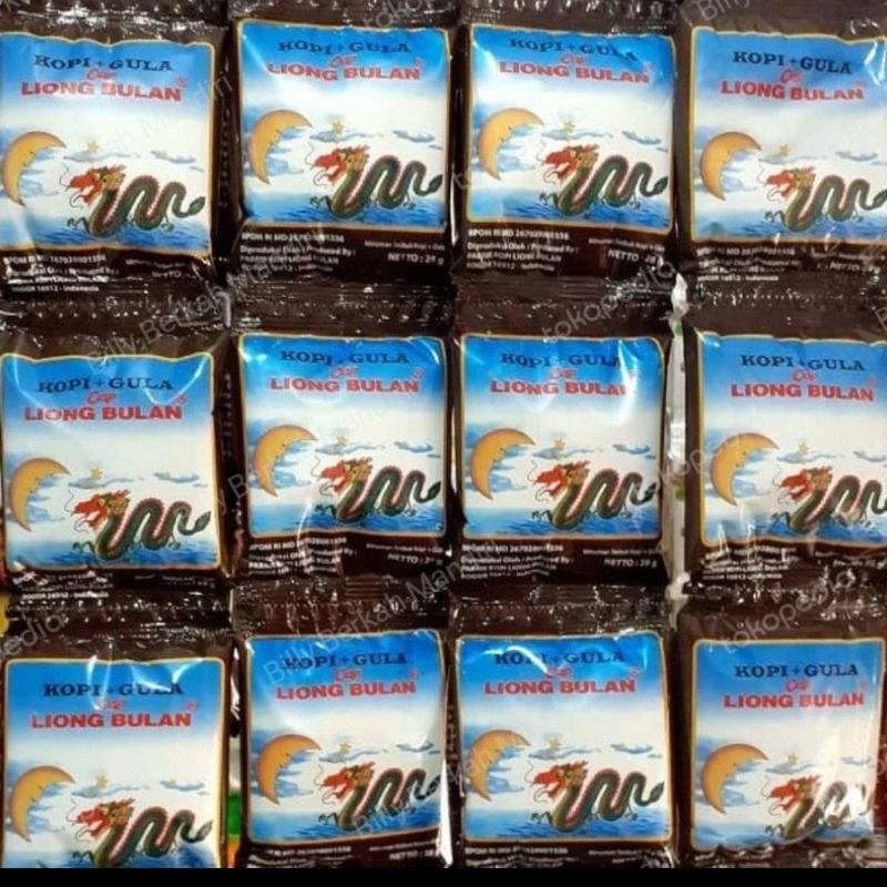 Jual KOPI LIONG BULAN + GULA KEMASAN RENCENG ISI 10PCS | Shopee Indonesia