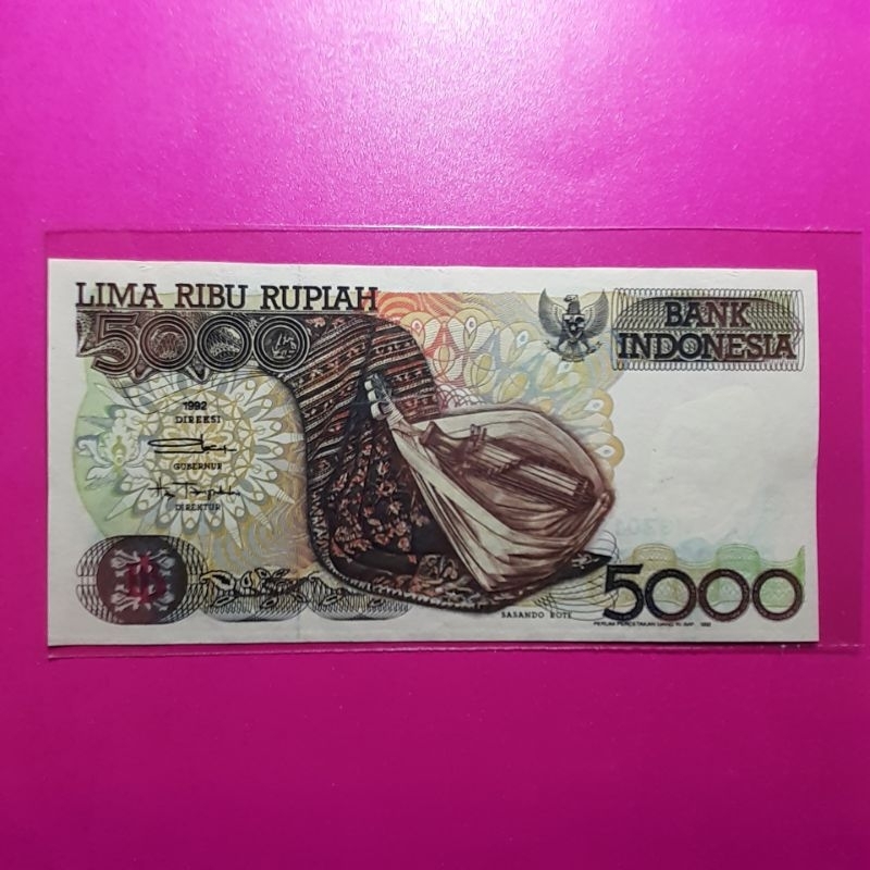 Jual uang kuno 5000 rupiah sasando 1992 | Shopee Indonesia