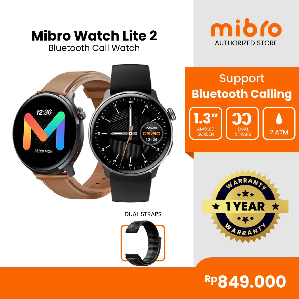 Jual Mibro Official Lite2 (AMOLED Smartwatch/ Sport/ Bluetooth Call ...