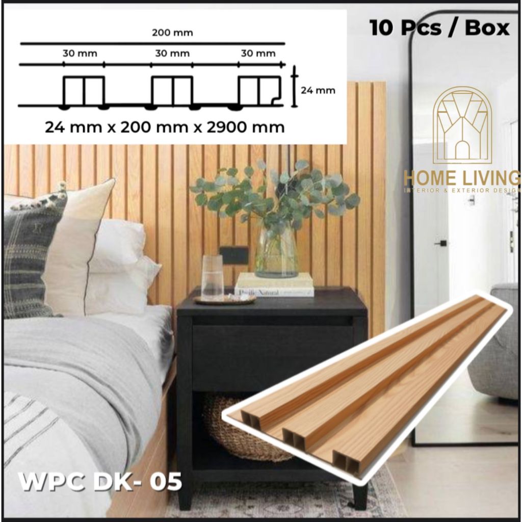 Jual Homeliving-WPC Wood panel Wallpanel double kisi kisi 3m Wall Panel ...