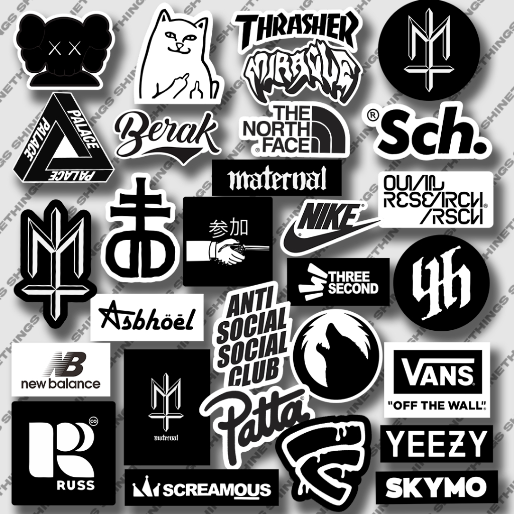 Jual 29pcs sticker pack helm tumblr case hp laptop brand hype black ...