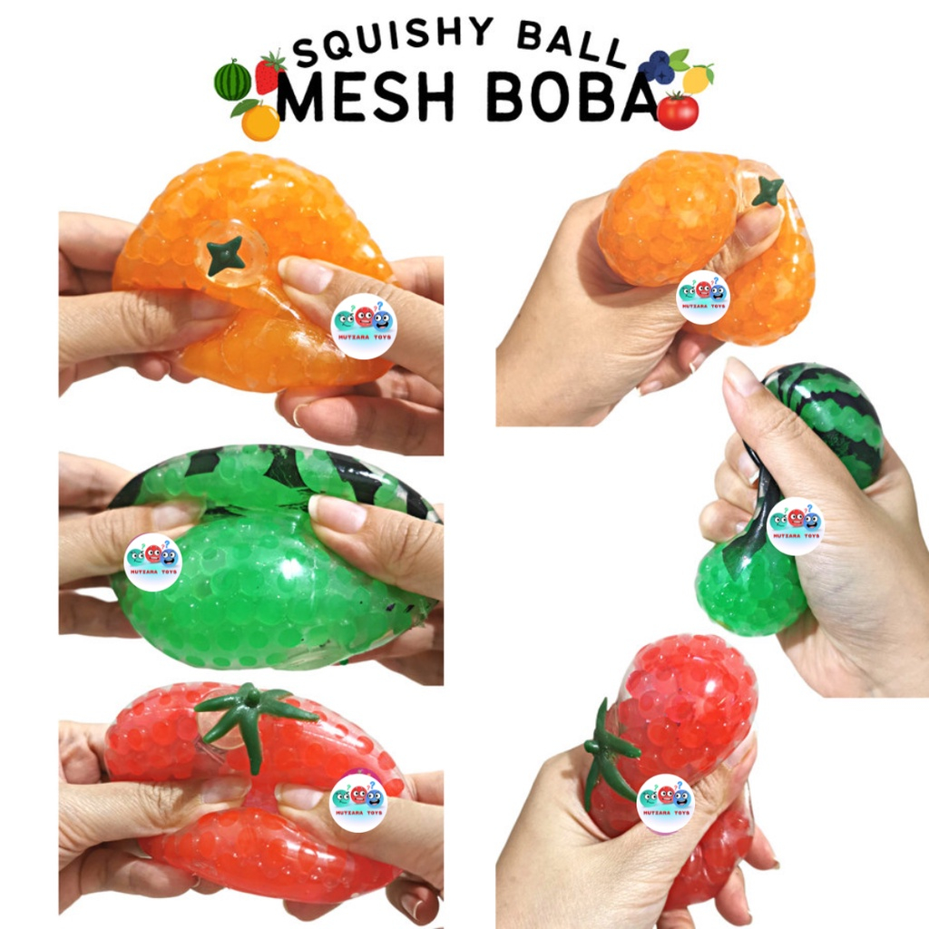 Jual MM Mainan Mesh BOBA Squishy Diameter 6 cm / Bola Pencetan Anti ...