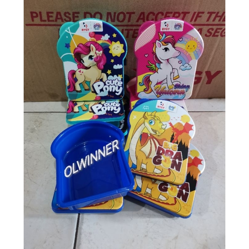 Jual GROSIR 1 LUSIN (12 PCS) LUNCH BOX MINI BREAD GAMBAR KARAKTER ...