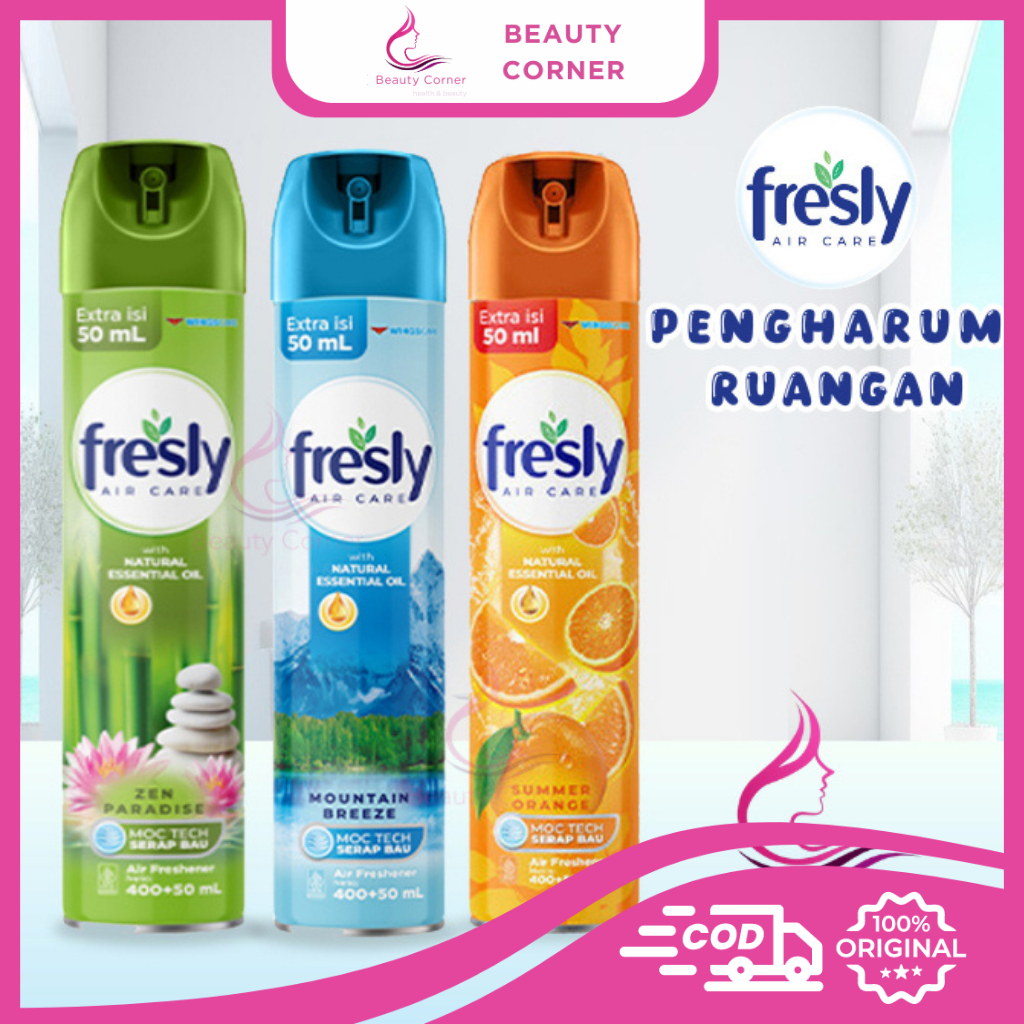Jual Fresly Air Care Aerosol 400ml+50ml - Pengharum Ruangan | Shopee ...