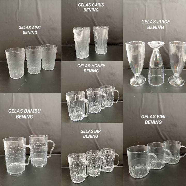 Jual GELAS PLASTIK / GELAS HONEY / GELAS GARIS / GELAS BAMBU / GELAS ...