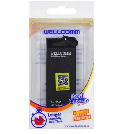 Jual IP 4s Battery Wellcomm Double IC | Shopee Indonesia