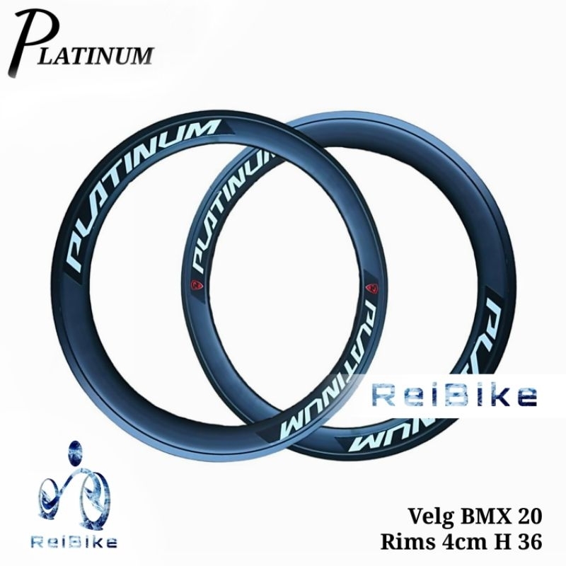 Jual Velg bmx ukuran 20 rims 4cm H36 merk platinum limited edition ...
