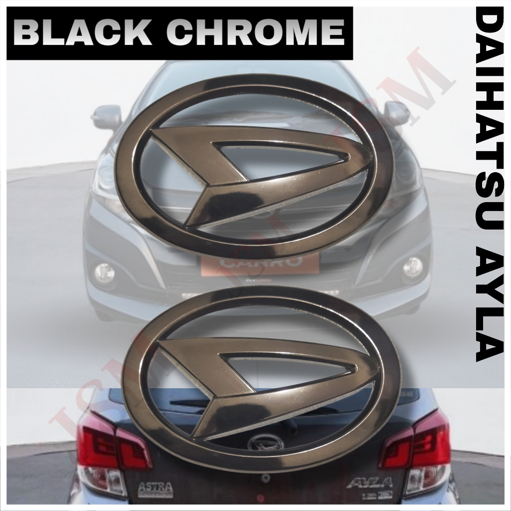 Jual Emblem Logo AYLA Black Chrome/ Logo Depan Belakang/ Logo DAIHATSU ...
