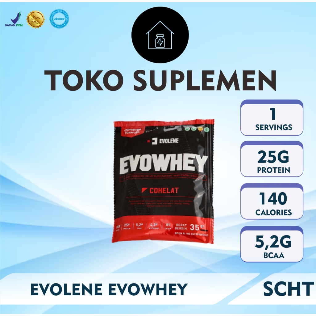 Jual EVOLENE EVOWHEY 1 SACHET - WHEY PROTEIN 1S (ECER) | Shopee Indonesia