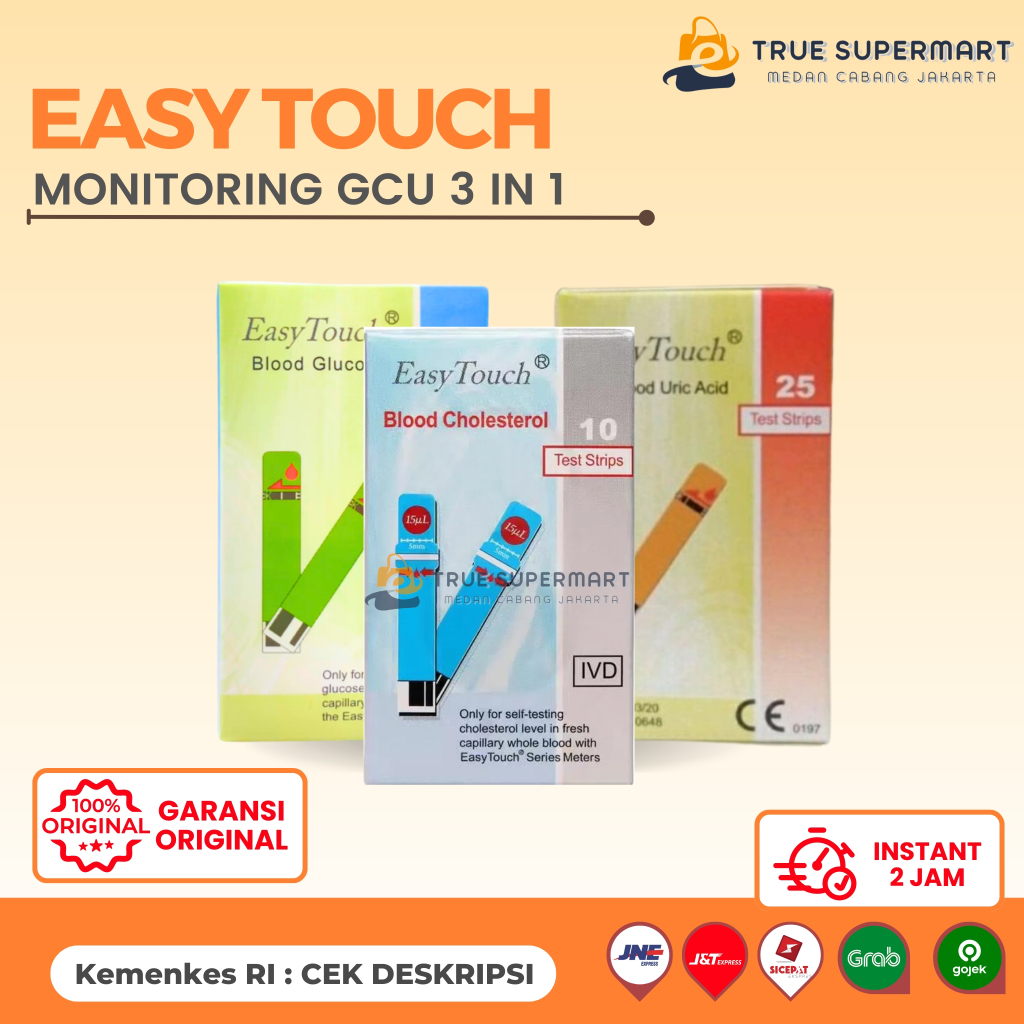 Jual EASY TOUCH CHOLESTEROL, GLUCOSE, URIN ACID, Strip Isi Ulang ...