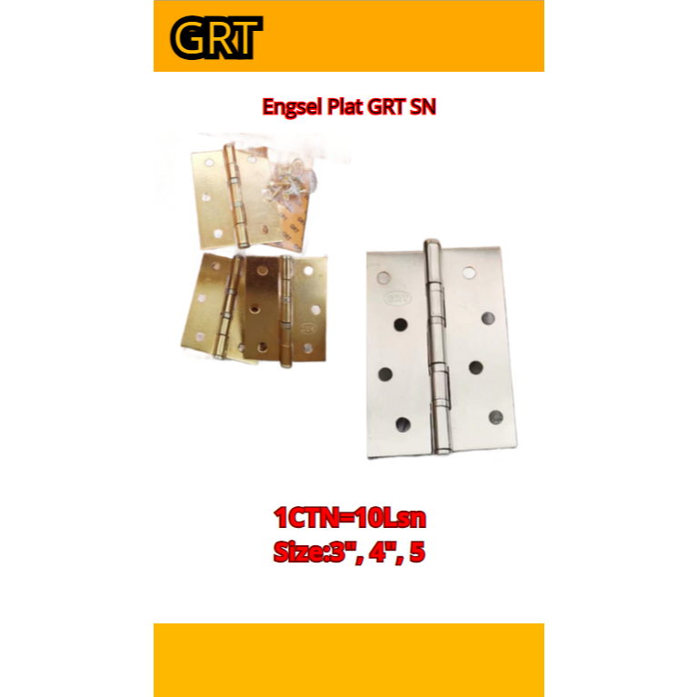 Jual Engsel plat tipis Gp (kuning) gold plate 3 inch 4 inch / Engsel ...