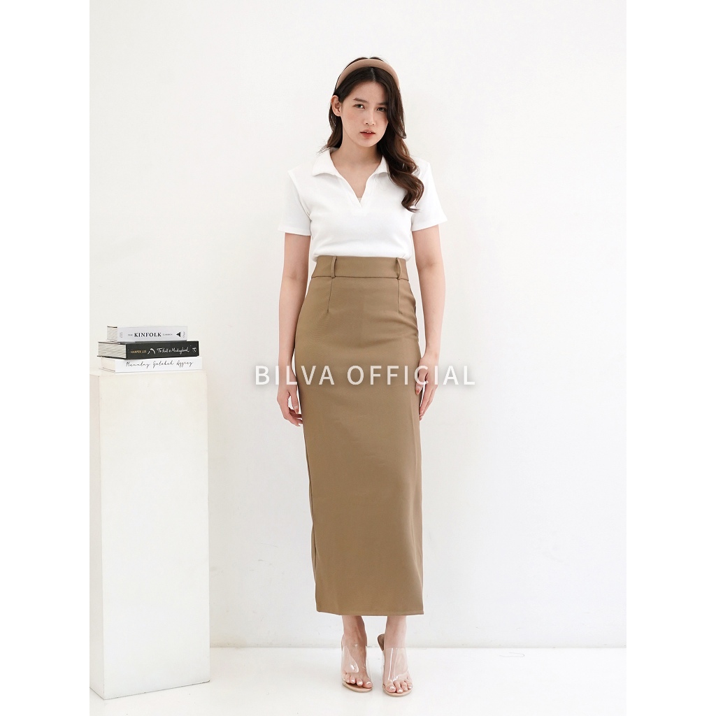 Jual Bilva - Rok Kerja Wanita Panjang Kantor Rok Ospek Span Rempel ...