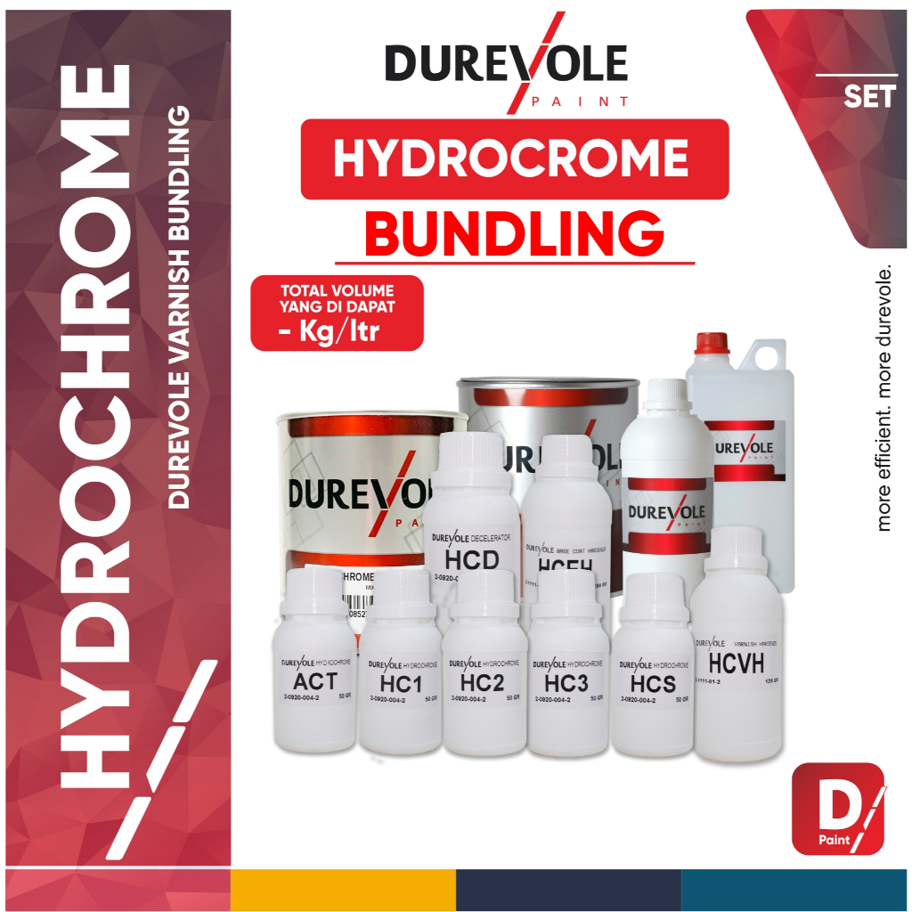 Jual DUREVOLE HYDROCHROME PAKET HYDROCHROME(BASECOAT+HYDROCHROME+ARF 02 ...