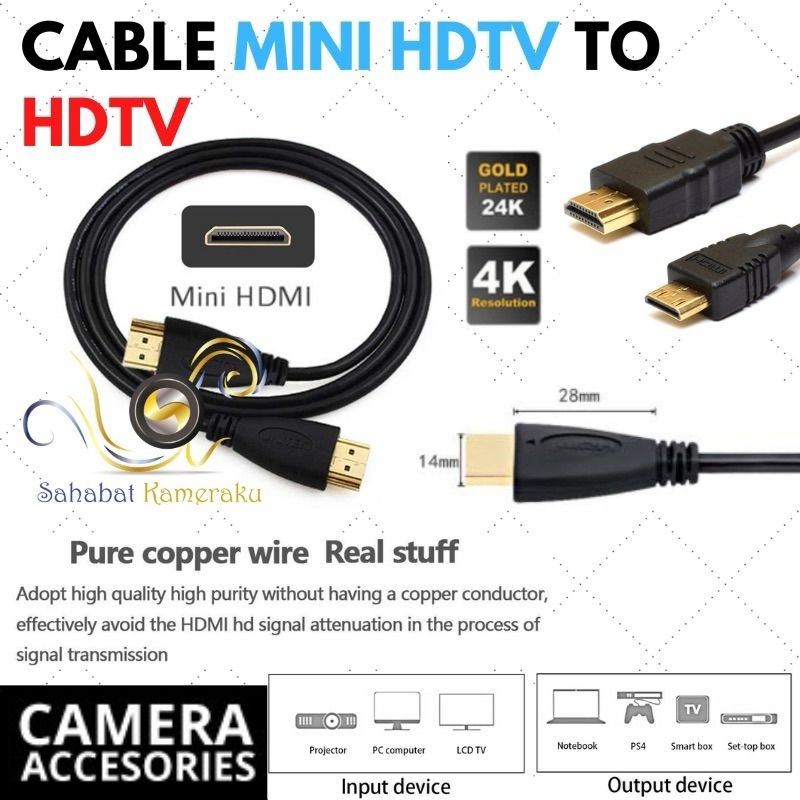 Jual 3m Kabel HDMI Mini untuk Camera Canon EOS-R RP 5D 1100D 1300D 650D ...