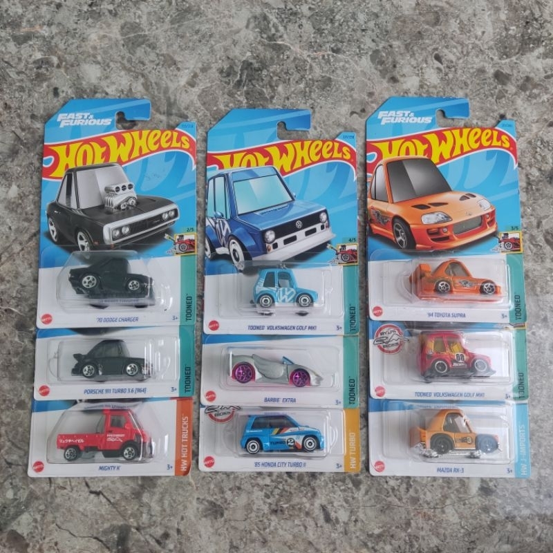 Jual Hot Wheels Tooned Series, Toyota Supra, Dodge Charger, VW Golf ...