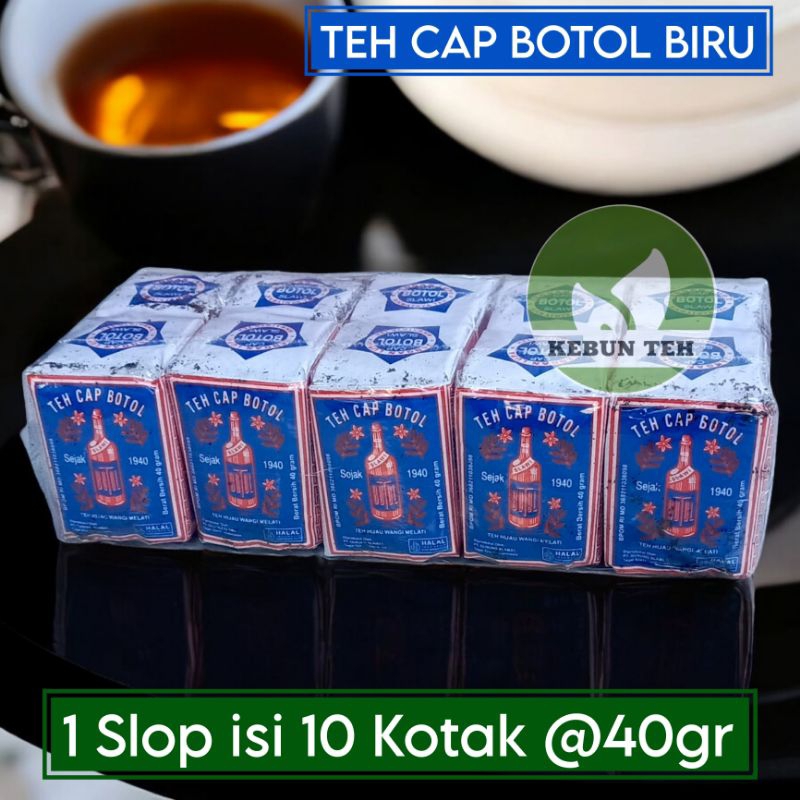 Jual Teh Cap Botol biru 1 slop isi 10 kotak | Shopee Indonesia