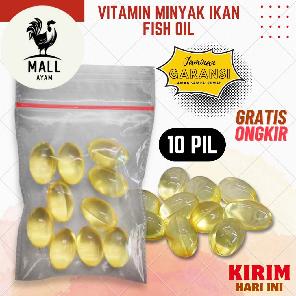 Jual AYAM MALL Minyak Ikan Fish Oil Isi 10 Pil Vitamin Omega Ternak ...