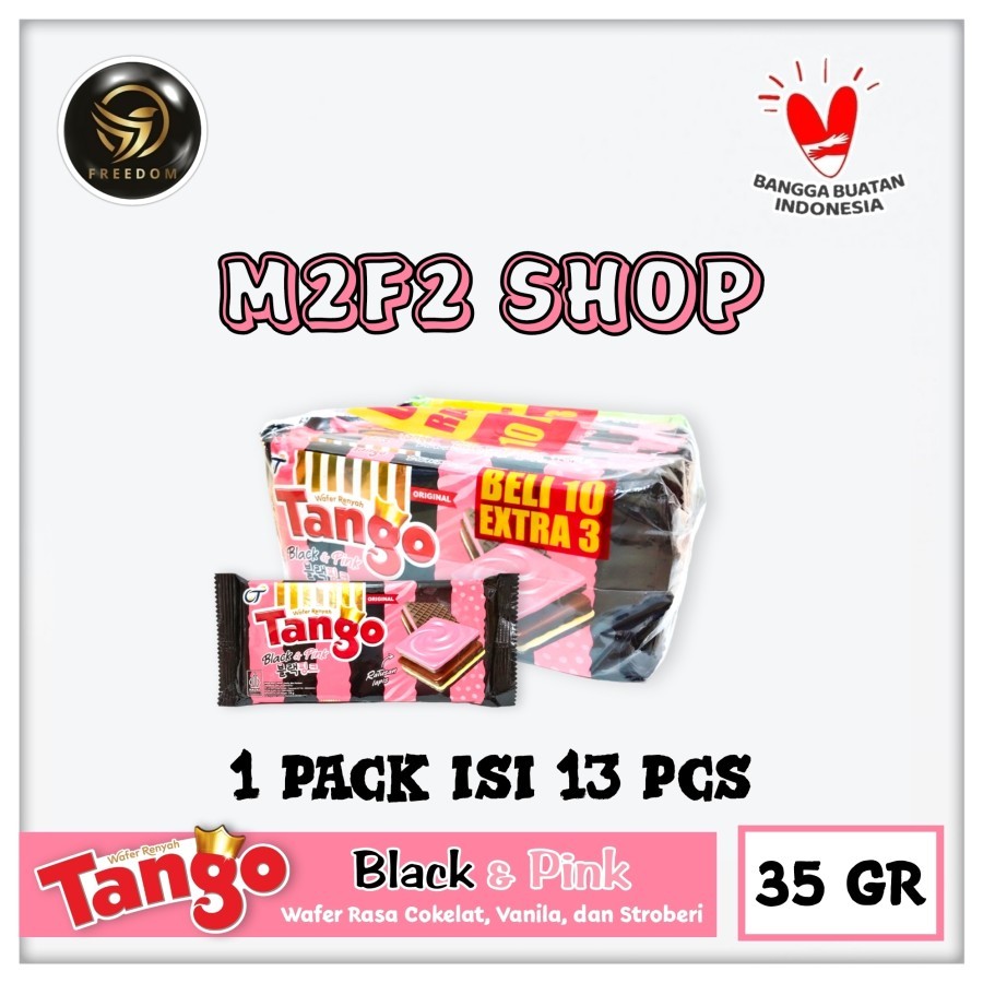 Jual Tango Wafer Black & Pink BITE SIZE | Krim Cokelat Vanila Stroberi ...