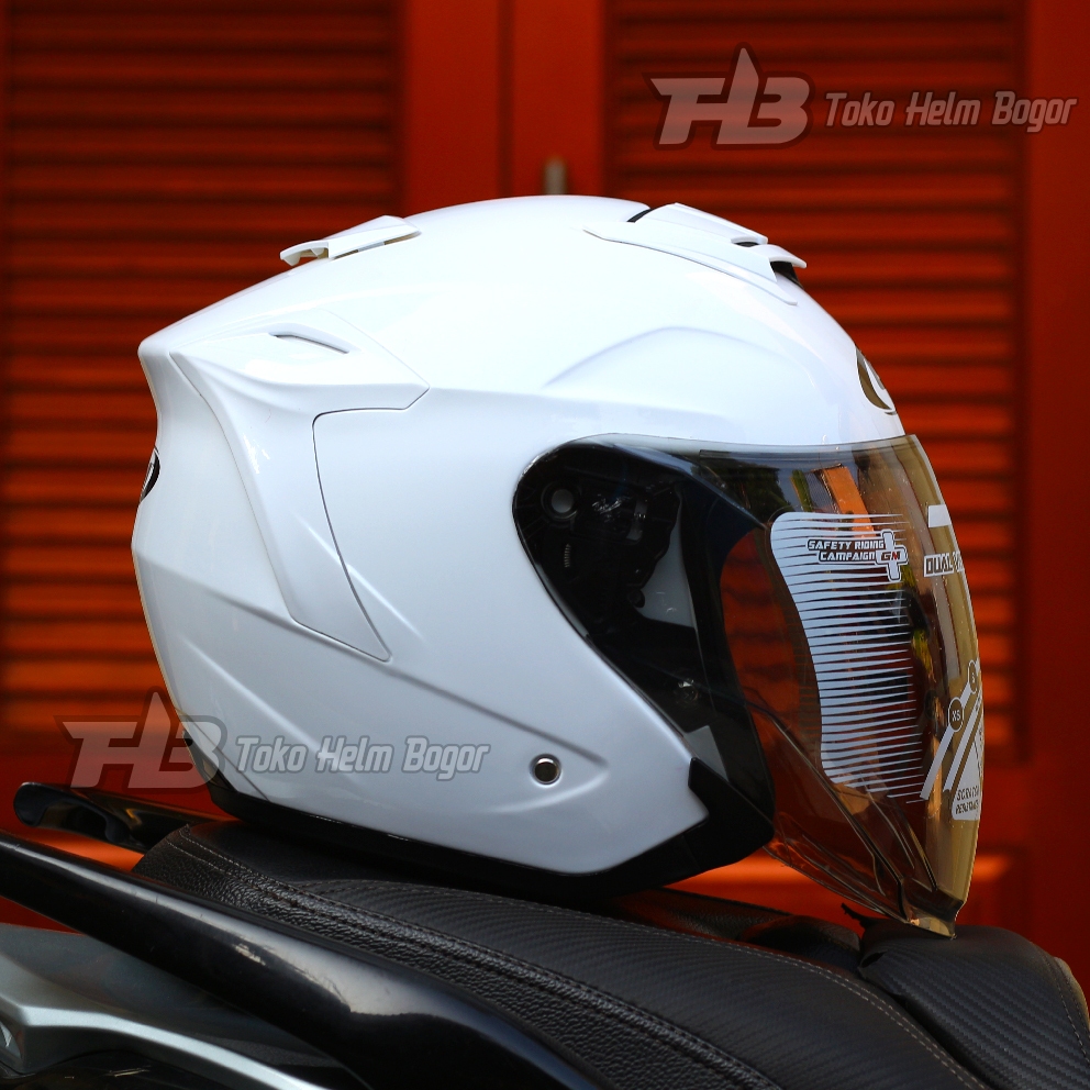 Jual Helm GM FURRY solid WHIITE | Shopee Indonesia