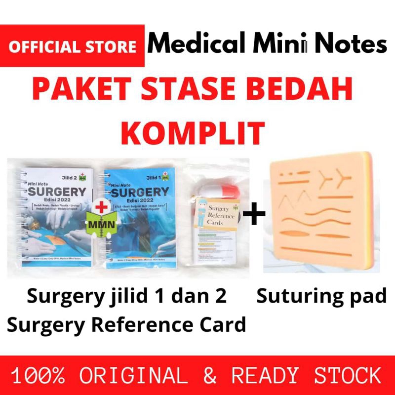 Jual Original Termurah | Paket Buku Stase Bedah Komplit Isi 2 Buku Bedah + Card + Hecting Pad ...
