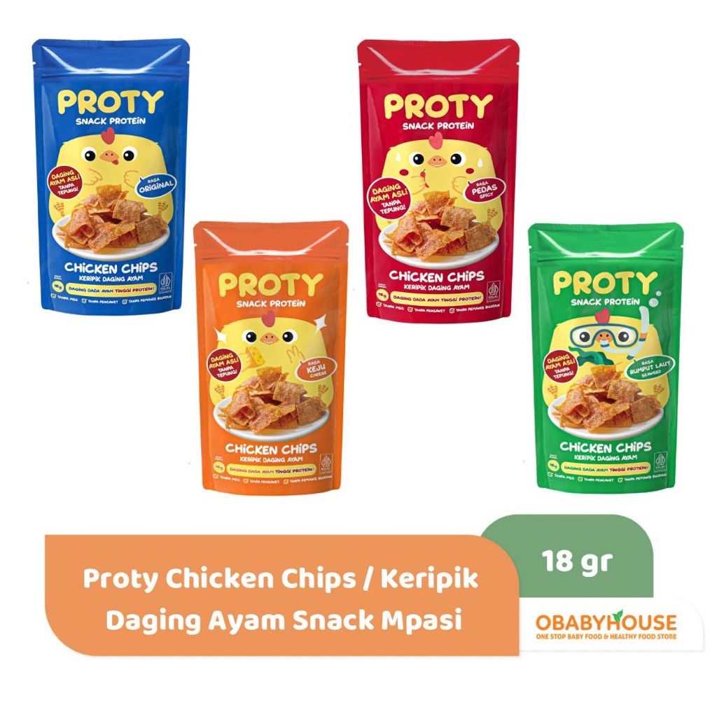 Jual Proty Chicken Cips / Keripik Daging Ayam Snack Mpasi 18 gr ...