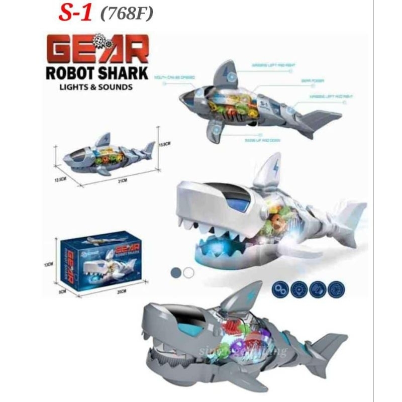Jual Mainan Hiu Gear Robot Shark Lighting And Sounds - S1 768s ...