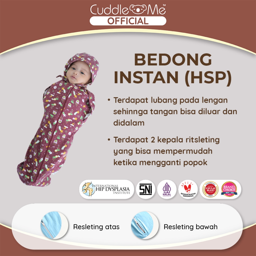 Jual Bedong Bayi Instan Resleting CUDDLEME Hybrid Swaddlepod | Shopee ...