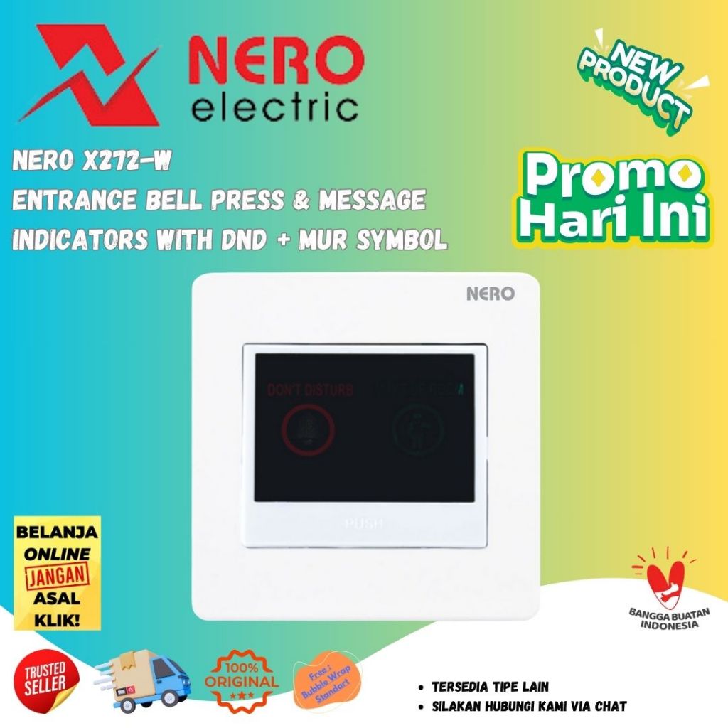 Jual Nero Saklar Bell Hotel Casa X2 X272-W White Entrance Bell Press & Message Indicators with ...