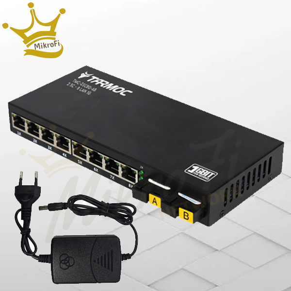 Jual Tarmoc TMC-2SC8G-AB | Media Converter Switch 2FO 8LAN / 2 FO 8 LAN ...