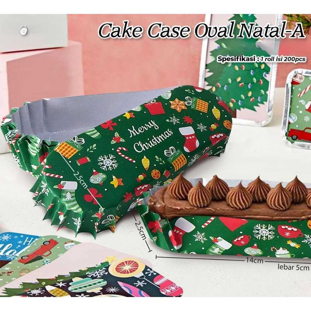 Jual Cake Case Oval Nata A| B Edisi Natal | Cup Roti (1 Pak 200 Pcs ...