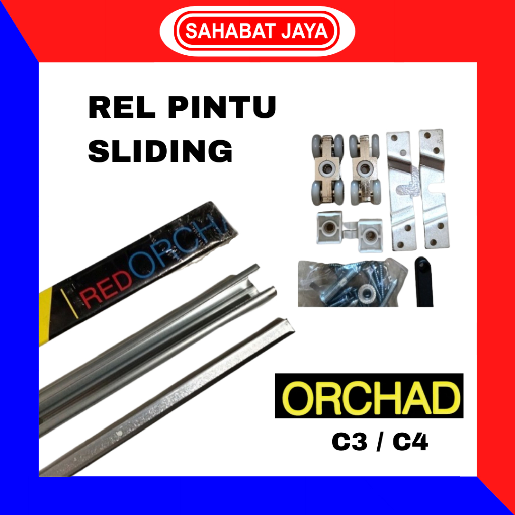 Jual Rel Sliding Track Orchad Rel Pintu Geser Orchard C3 / C4 | Shopee ...