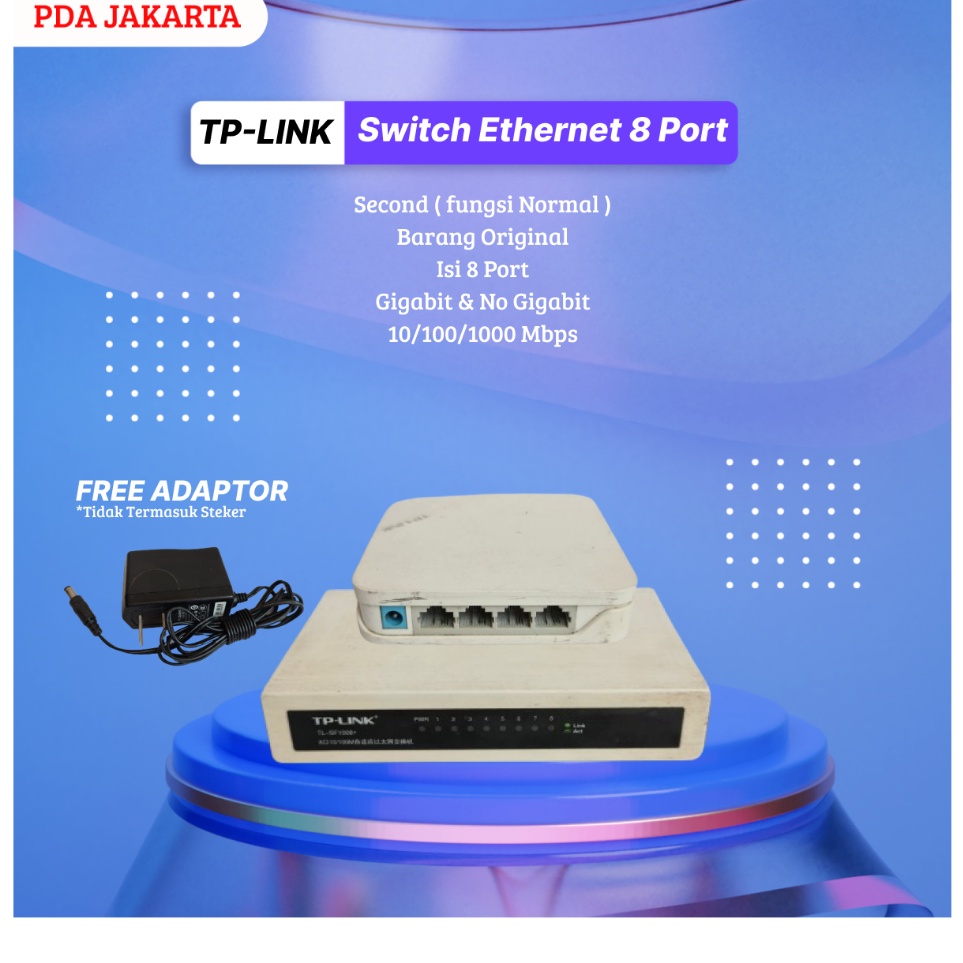 Jual TPLink 8 Port 111Mbps Gigabit Ethernet Switch 512V Support for Ethernet Hub IP Camera ...