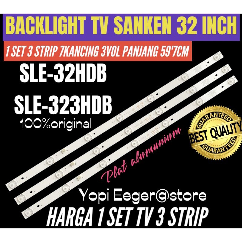 Jual BACKLIGHT TV LCD LED SANKEN 32 INCH SLE-32HDB SLE-323HDB SANKEN 32 INCH 7LED 3VOL | Shopee ...