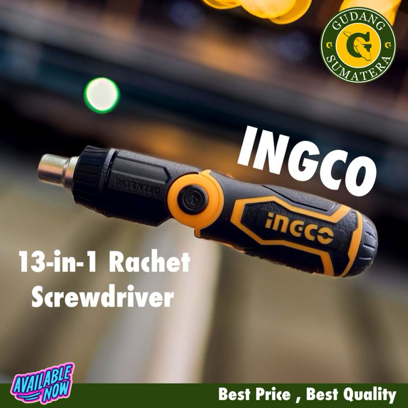 Jual 13-in-1 Ratchet Screwdriver Set INGCO AKISD1208 Obeng Tekuk ...