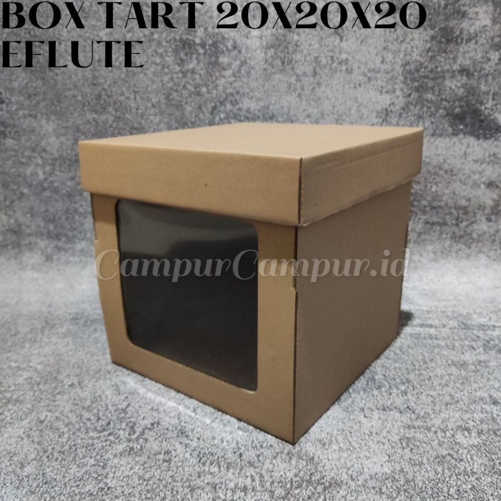 Jual Box Kardus Window Eflute Die cut Kotak Tart Cake Tinggi 20x20x20 ...