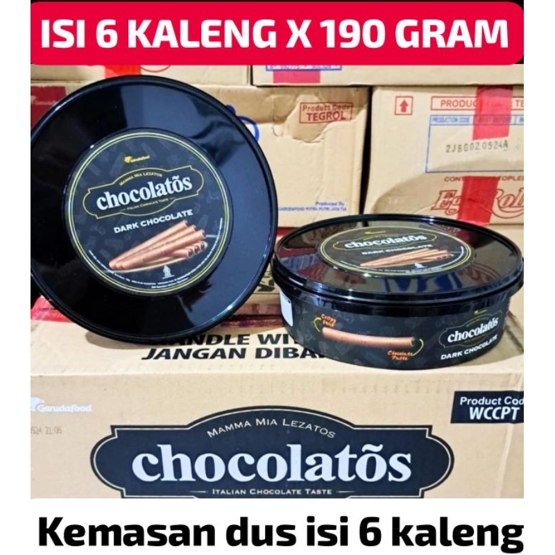 Jual Chocolatos Dark Wafer roll 190gr Dus isi 6 Pcs - KARTON ISI 6 ...
