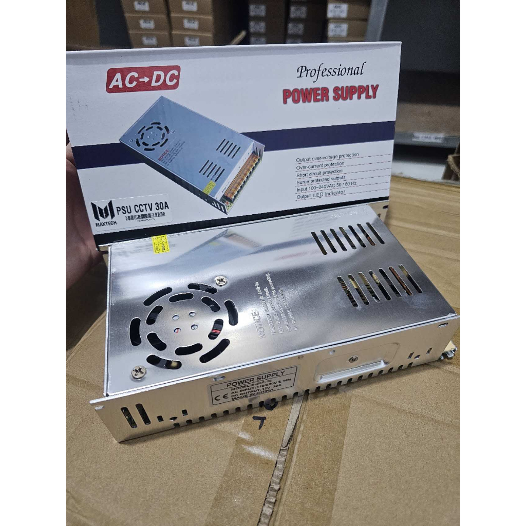 Jual Adaptor Power Supply 12V 30A PSU Jaring CCTV LED AC 220v to DC 12V ...