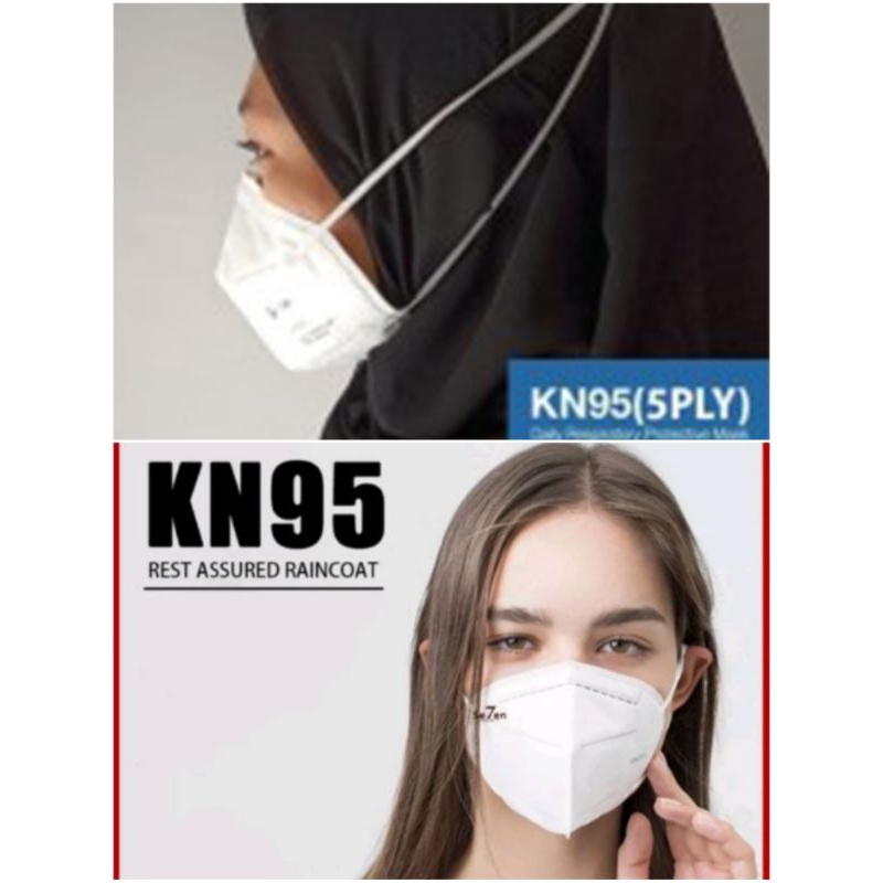 Jual Masker Respirator KN95 Import Earloop dan Hijab/Headloop Putih isi ...
