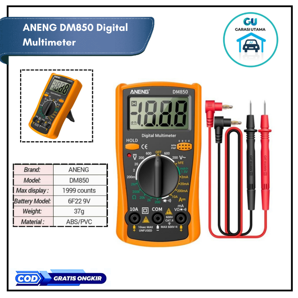 Jual Digital Multimeter Voltage Tester Multitester Avometer Pengukur ...
