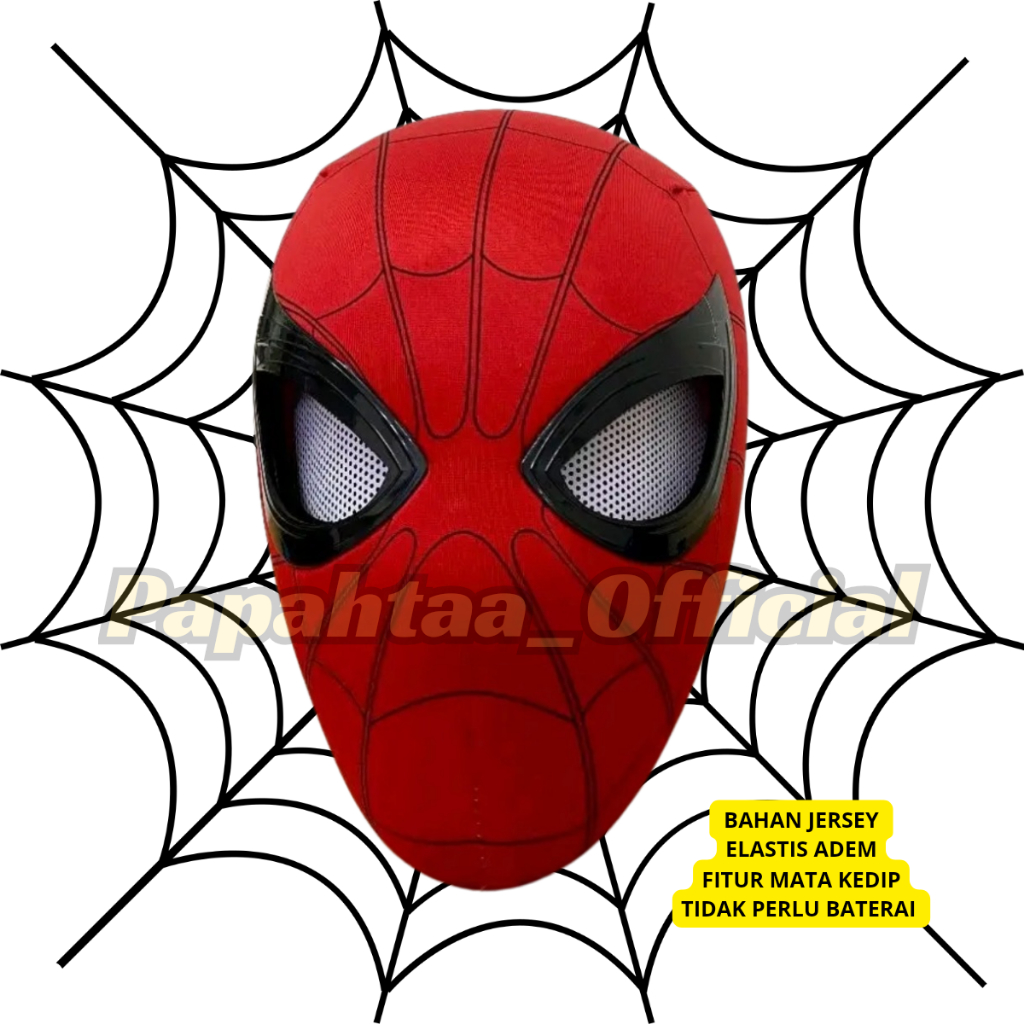 Jual Topeng Mask Spiderman Merah Tanpa Baterai Bahan Jersey Halus ...
